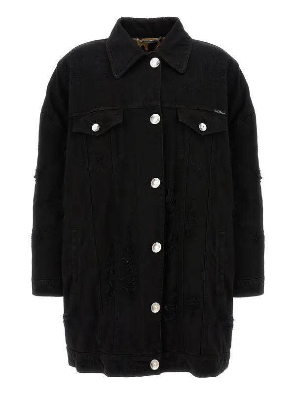 Dolce & Gabbana Denim Long Jacket - Black