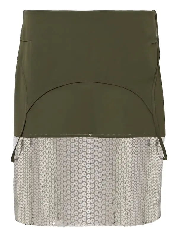 Attico Sequined Midi Skirt - Green