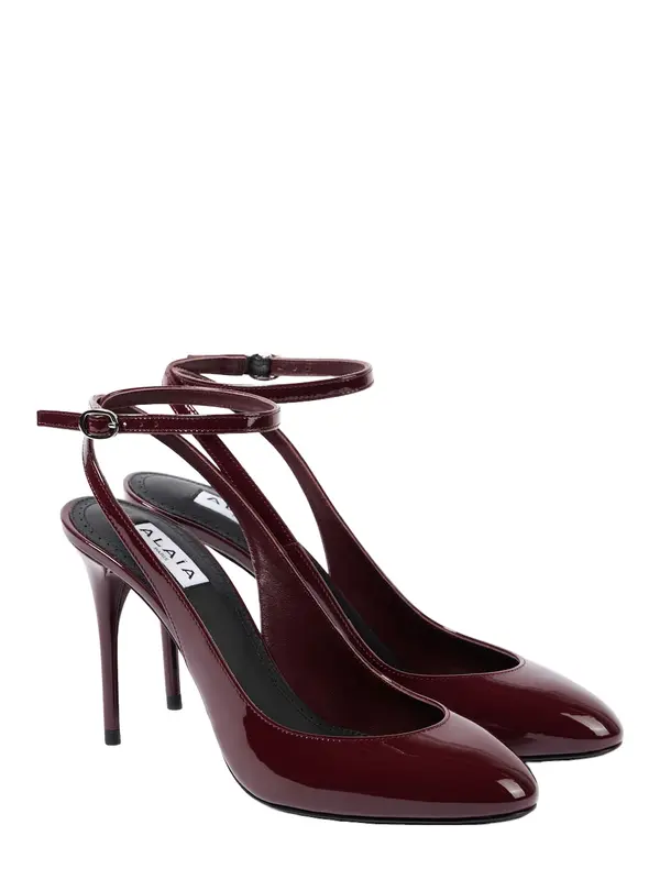 Alaïa Décolleté 90 Patent Leather Pumps - Burgundy