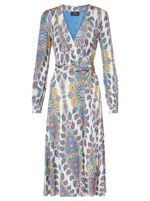 Etro Printed Midi Dress - White