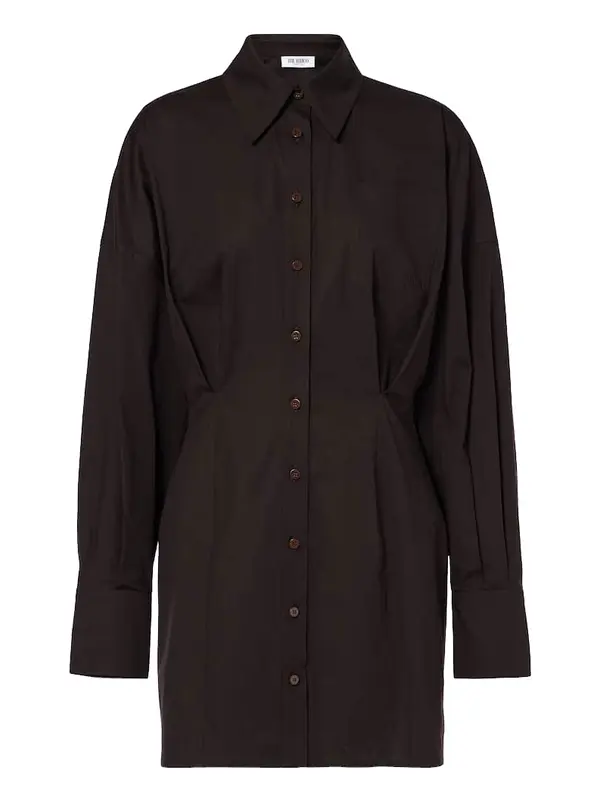 Attico Cotton-blend Shirt Dress - Brown