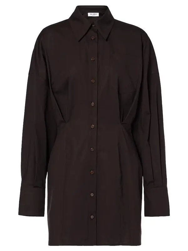 Attico Cotton-blend Shirt Dress - Brown