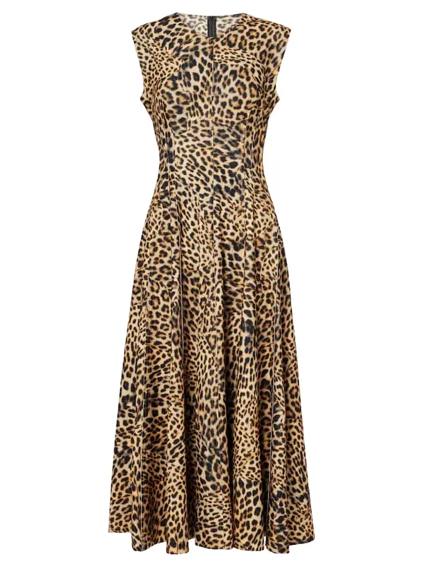 Norma Kamali Grace Leopard-print Maxi Dress - Yellow
