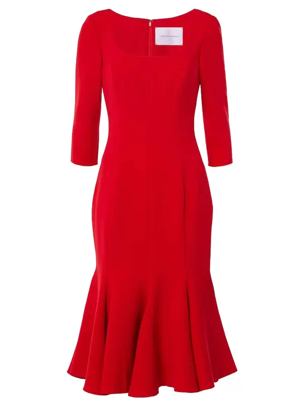 Carolina Herrera Crêpe Midi Dress - Red