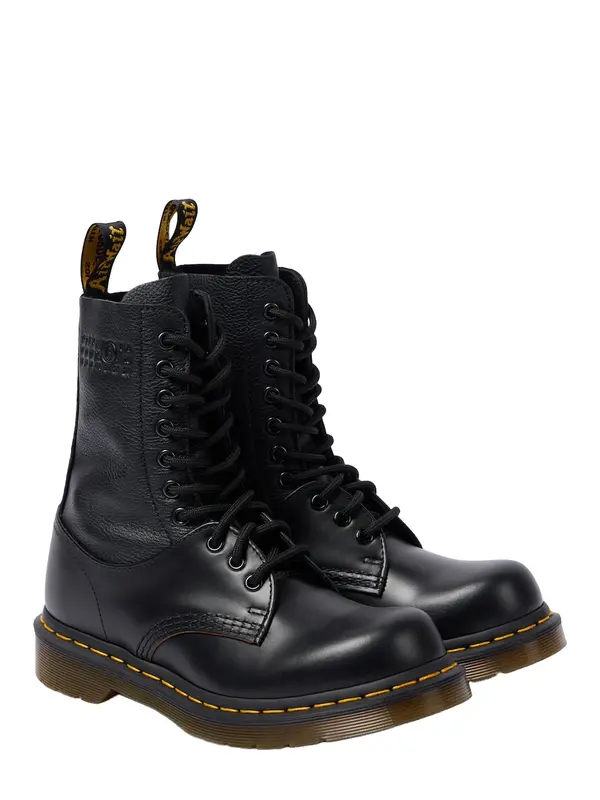 MAISON MARGIELA X Dr. Martens 1490 10-eye Leather Combat Boots - Black