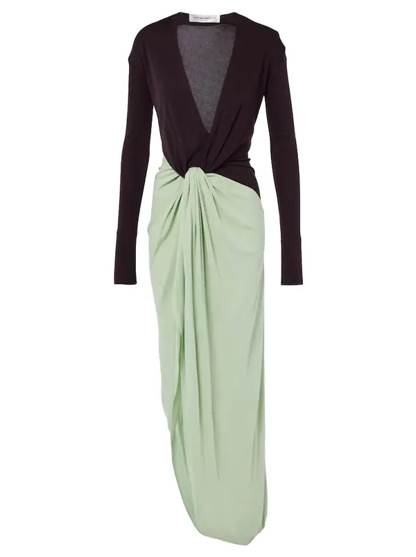 Victoria Beckham Knot-detail Jersey Gown - Black