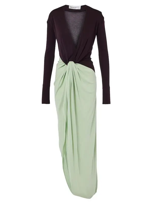 Victoria Beckham Knot-detail Jersey Gown - Black