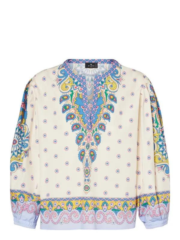 Etro Printed Cotton Top - White