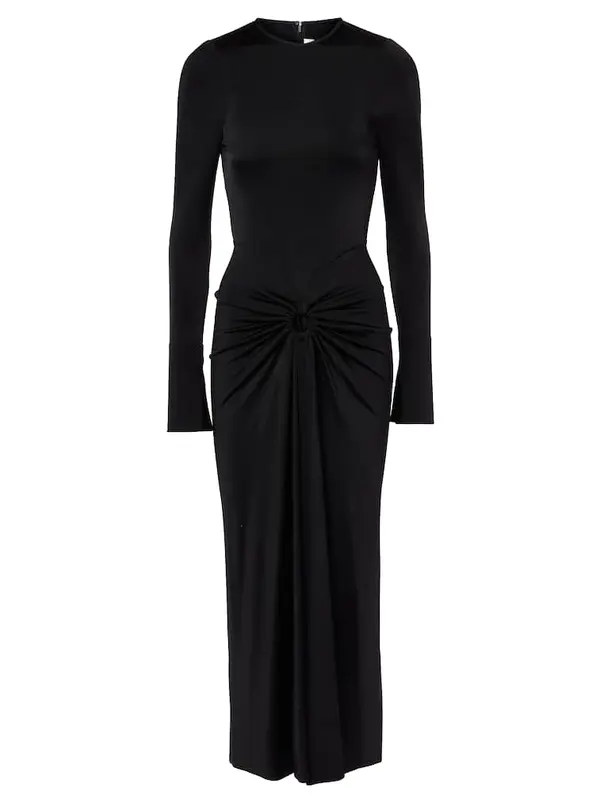 Victoria Beckham Gathered Midi Dress - Black