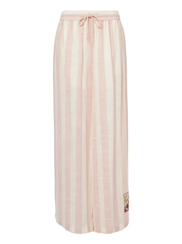 Zimmermann Acacia Striped Wide-leg Pants - Pink
