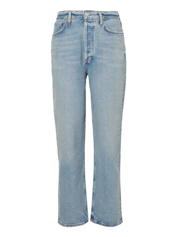 AGOLDE 90s Pinch Waist Cropped High-rise Straight Jeans - Blue