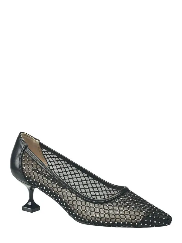 French Connection Elise Mesh And Stone Heels - Black