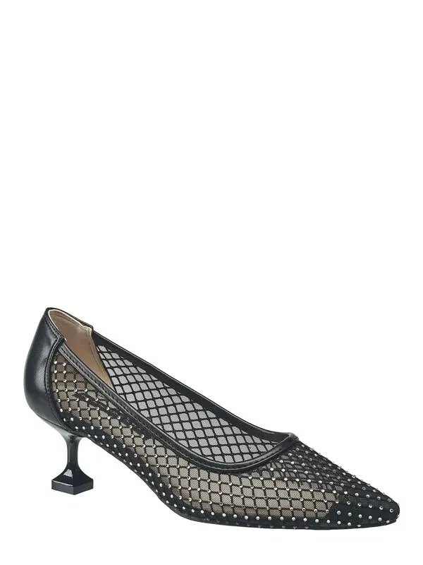 French Connection Elise Mesh And Stone Heels - Black