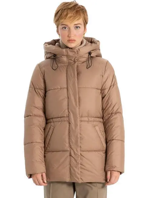 POINT ZERO Mid-length Puffer Jacket - Camel