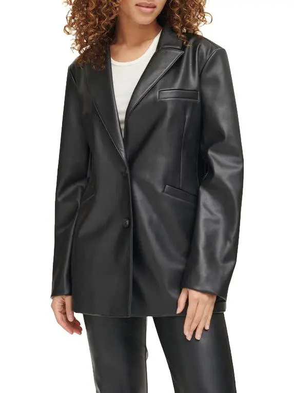 LEVI'S Faux Leather Blazer - Black