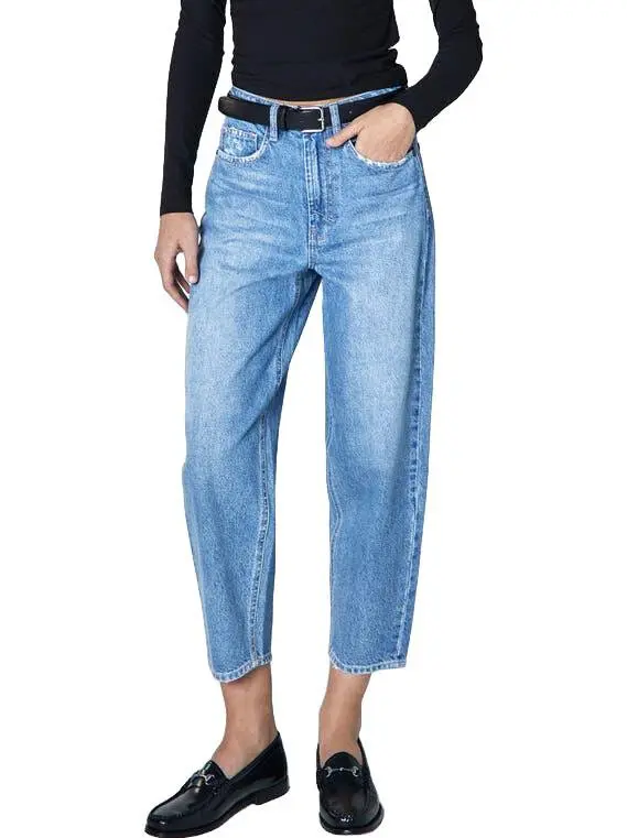 UNPUBLISHED Taylor High-waist Crop Barrel Leg Jeans - Whirl