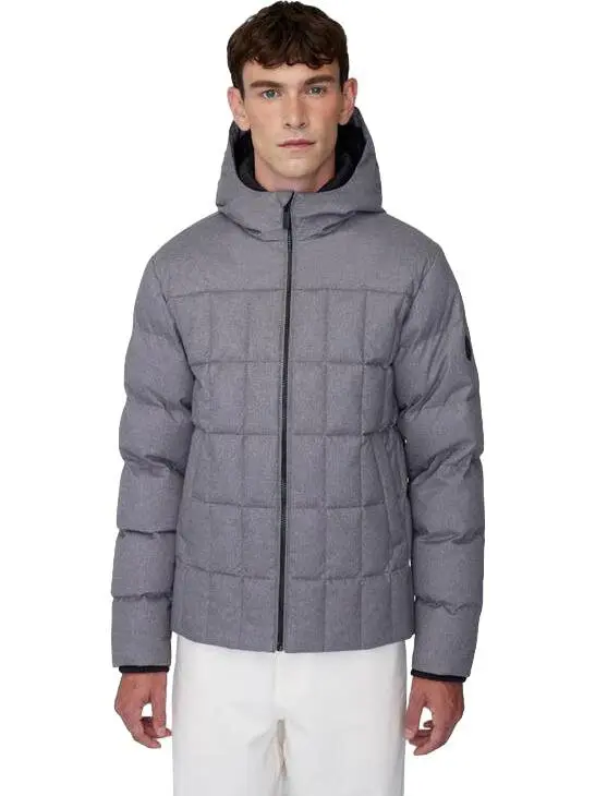 QUARTZ CO. Leo Lightweight Hooded Down Jacket - Heather Grey
