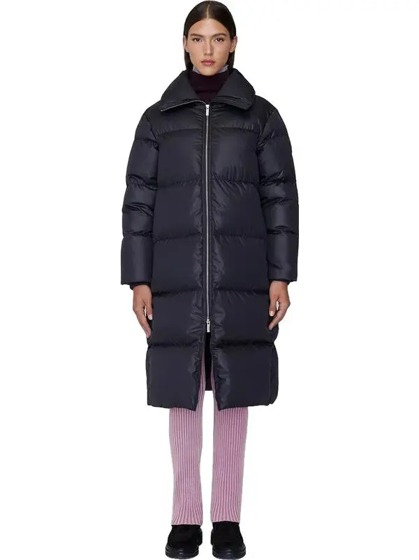 QUARTZ CO. Gisele Long Down Puffer Jacket - Black