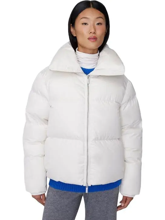 QUARTZ CO. Gisele Short Down Puffer Jacket - Ivory
