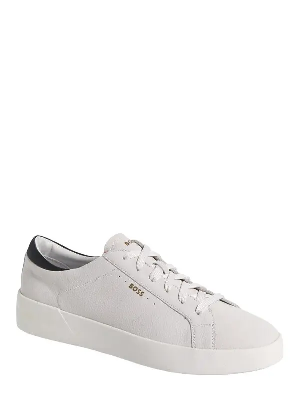 BOSS Belwar Low Top Leather Sneakers - White/black