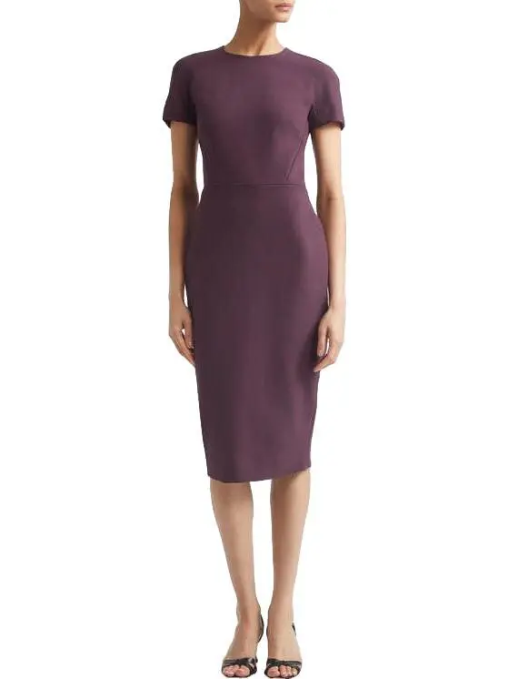 Victoria Beckham Stretch Crepe Sheath Dress - Fig