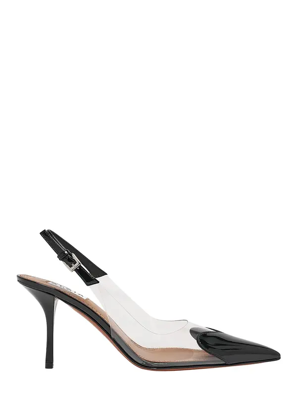 Alaïa Coeur Clear Patent Slingback Pumps - Noir