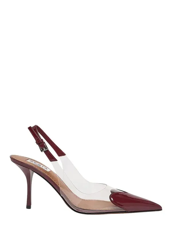 Alaïa Coeur Clear Patent Slingback Pumps - Rouge