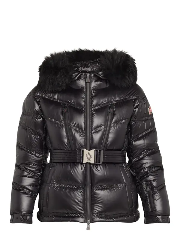 Moncler Bernis Down Ski Jacket With Shearling Trim - Black