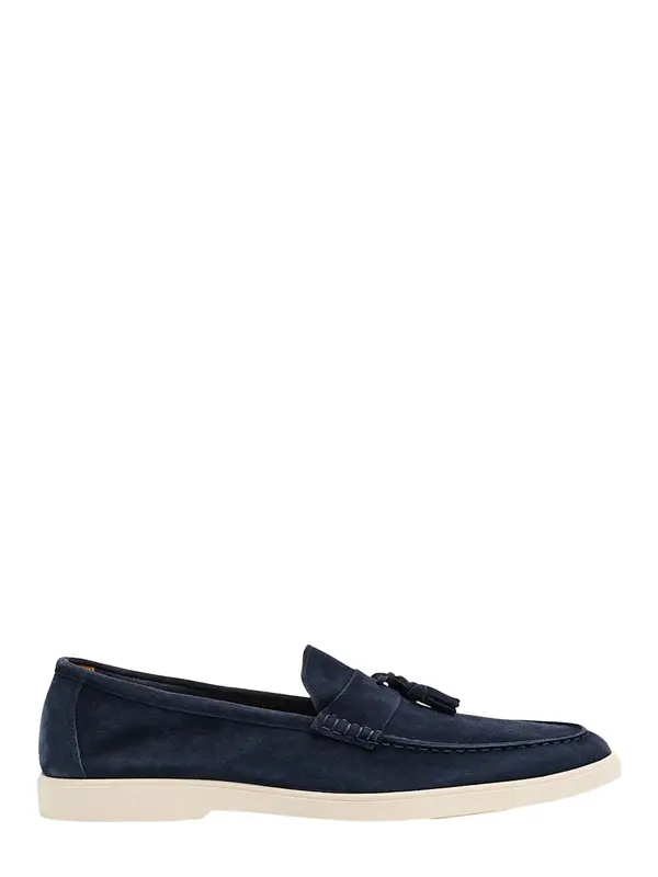 Ron White Jaxon Weatherproof Suede Tassel Loafers - Navy