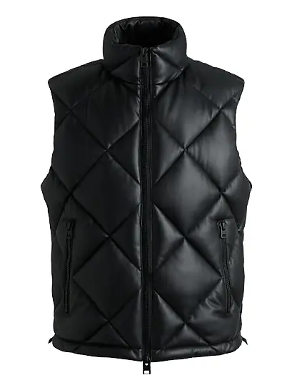Hugo Boss Funnel-neck Quilted Shell Gilet - Black