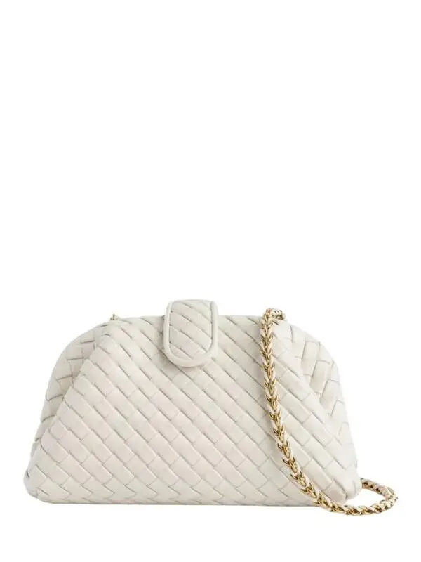 Bottega Veneta Lauren Small Clutch - Chalk-m Brass