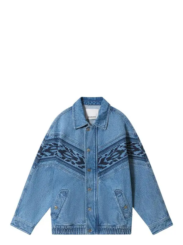 Isabel Marant Julian Denim Bomber Jacket - Blue