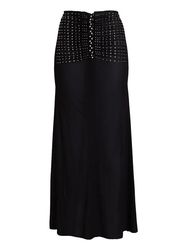 Rabanne Studded Cupro-blend Jersey Maxi Skirt - Black