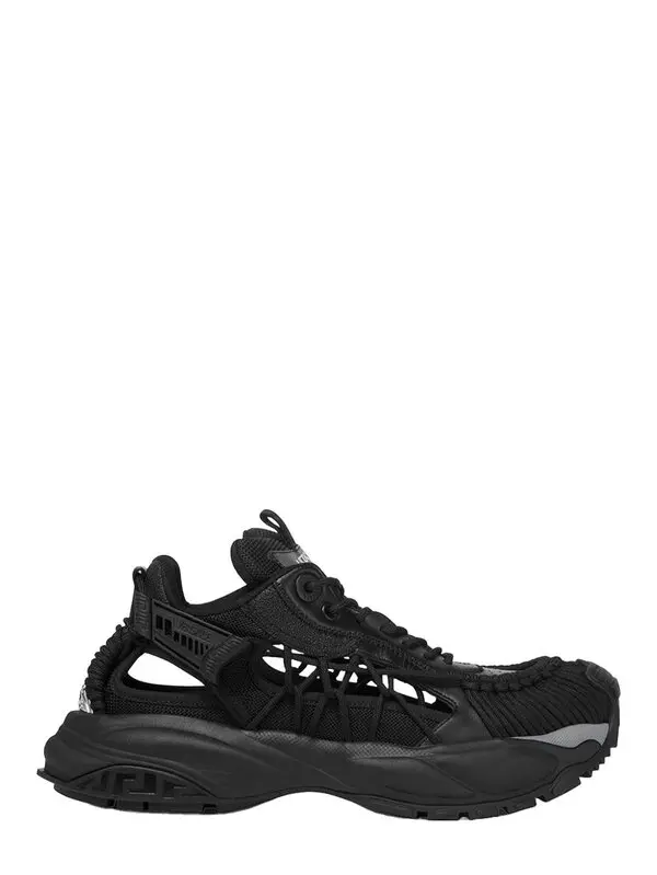 Versace Mercury Leather-blend Sneakers - Black