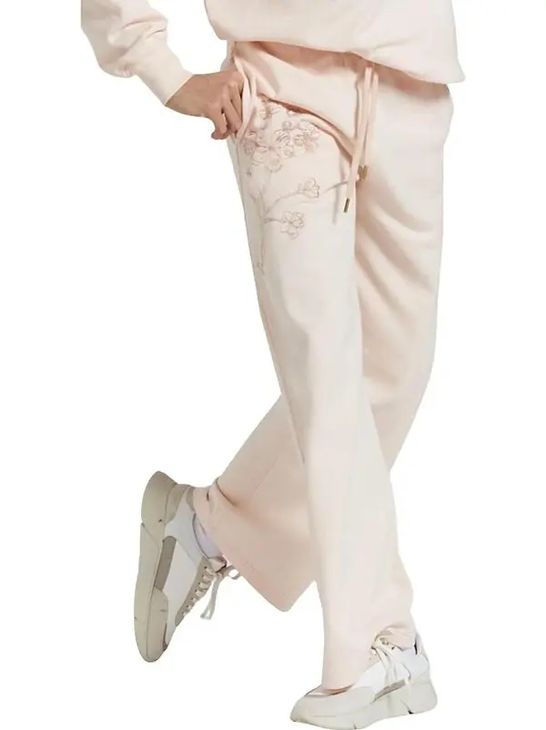 PEACHAUS Sitka Blossom-embroidered Joggers - Shoreline Peach
