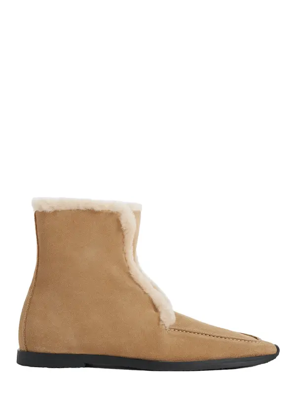 TOTEME Shearling-lined Winter Boots - Caramel,ecru