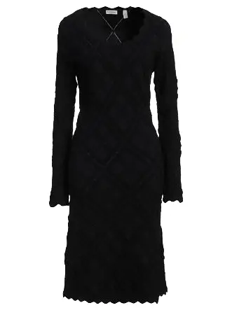 Burberry Flared Knit Midi Dress - Black