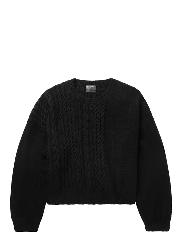 Enfants Riches Déprimés Oversized Cable-knit Cashmere Sweater - Black