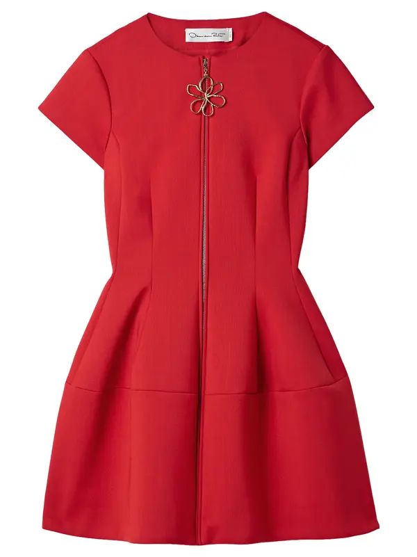 Oscar De La Renta Ponte Mini Dress - Red