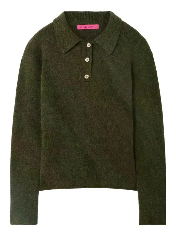 THE ELDER STATESMAN Cashmere Polo Sweater - Green