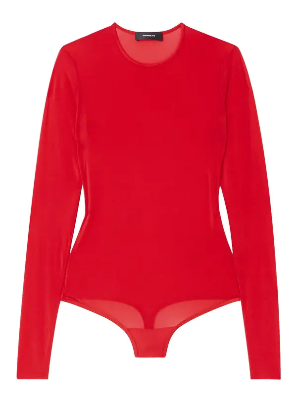 Wardrobe.NYC Stretch-jersey Thong Bodysuit - Red