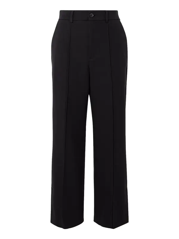 FRAME Crop Kick Flare Stretch-cotton Trousers - Black