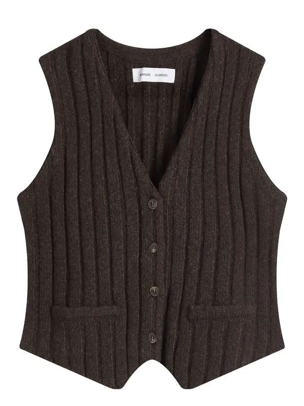 SAMSØE SAMSØE Sanissa Knitted Vest - Turkish Coffee
