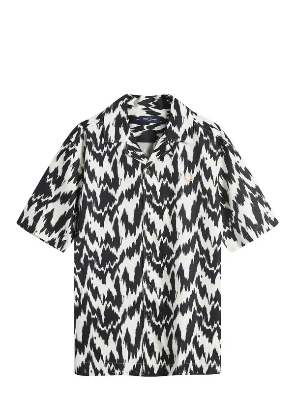 Fred Perry Animal Print Vacation Shirt - Ecru/black