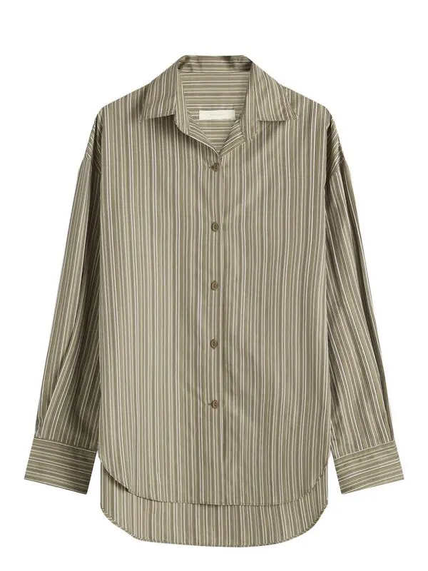 Faithfull The Brand En Vau Stripe Shirt - Khaki Stripe