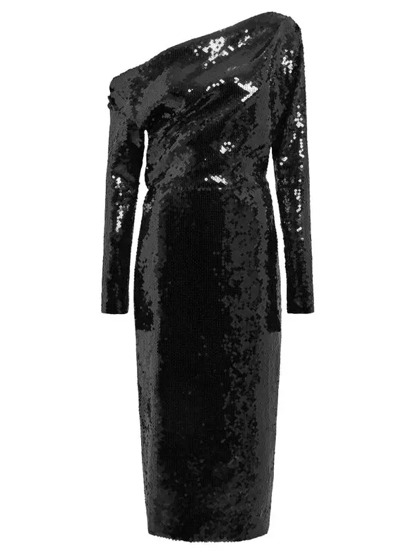 16Arlington Danae Sequin Midi Dress - Black