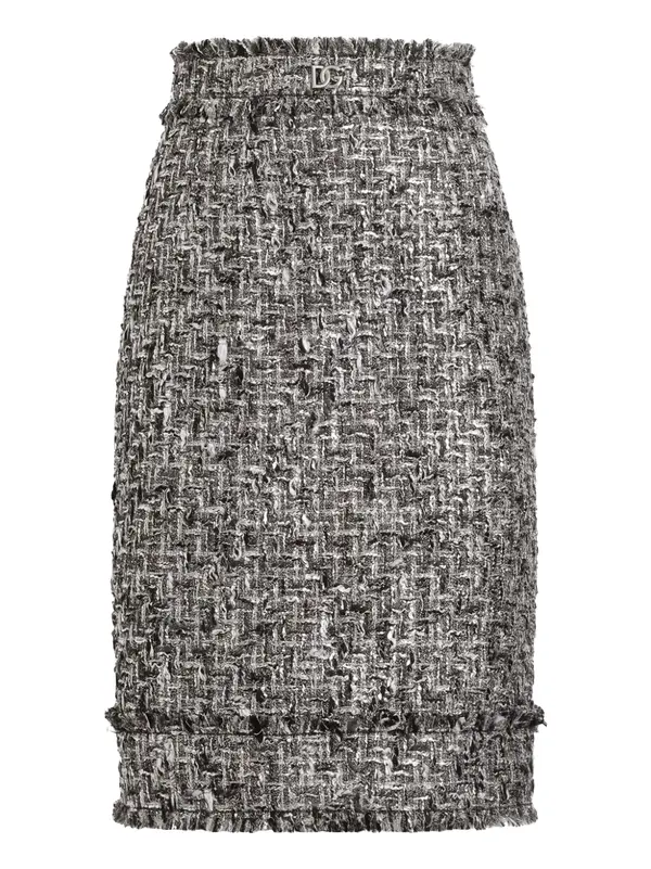 Dolce & Gabbana Tweed Pencil Skirt - Grey
