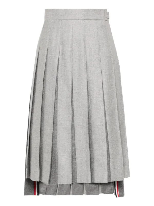 Thom Browne Pleated Midi Skirt - Grey