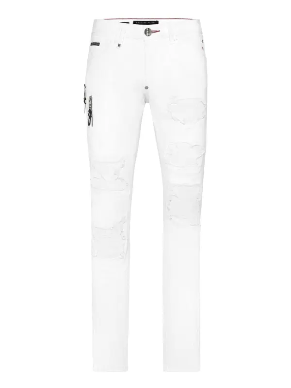 Philipp Plein Rock Star Slim Fit Jeans - White