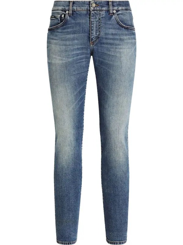 Dolce & Gabbana Whiskering-effect Skinny Jeans - Blue